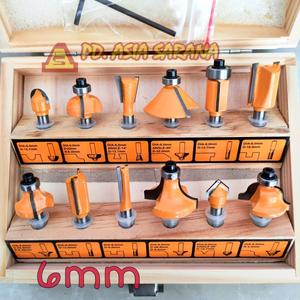 Jual Router Bit 6mm Set 12pcs INGCO AKRT1201 Mata Mesin Profil Kayu ...