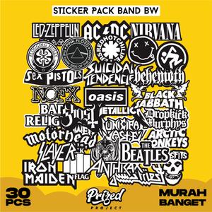 Jual Stiker Band Klasik Rock Band BLACK WHITE Music Sticker Clasic ...
