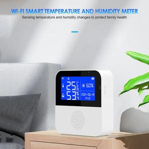 Jual Smart Home WIFI Temperature Humidity Sensor Alarm Indoor Outdoor ...
