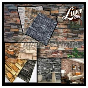 Jual Wallpaper 3D Foam Brick Bata Corak Batu Alam - Cream, 70 x 38cm ...