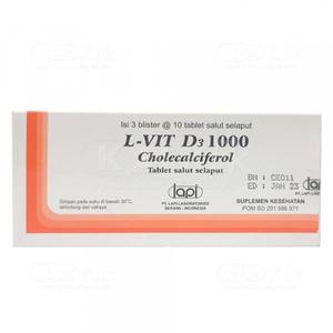 Jual L-VIT L VIT L FIT L PIT LVIT D3 1000IU BOX ISI 30 TABLET OBAT ...