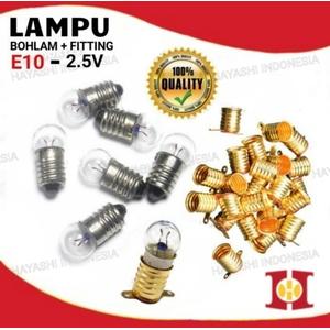 Jual Lampu Bohlam E10 Mini 2.5V Senter Drat Fitting Dudukan Lampu ...