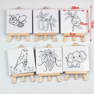 Jual [KT] Lukisan Kanvas Mini 10x10cm - Children Painting Canvas Easel ...