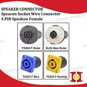 Jual Socket Soket Speakon Spikon Spicon Bulat Female Konektor Audio 4 ...