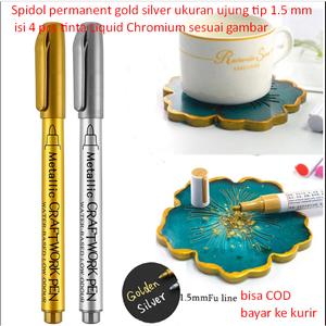 Jual Spidol permanent gold silver ukuran ujung tip 1.5 mm isi 4 pcs ...