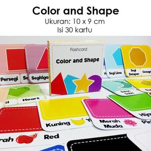 Jual Flashcard color and shape / kartu pintar mengenal warna dan bentuk ...