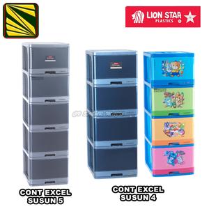 Jual Lemari Plastik / Kontainer Baju Lion Star Excel L4 susun 4 dan ...