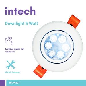 Jual In-Tech Mini Downlight LED INDW801 / 3 Watt - 5 Watt / 3000K/6500K - 5 Watt, Putih ...