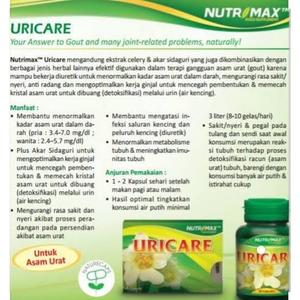 Jual NUTRIMAX URICARE 30 KAPSUL / 60 KAPSUL ASAM URAT & KESEHATAN ...