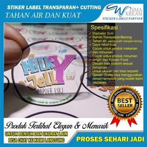 Jual Sticker Label Makanan Minuman Botol A3 Vinyl Putih Transparan ...