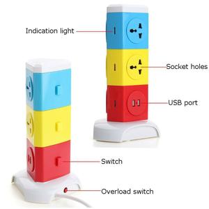 Jual Rak Colokan Listrik 5 port + 2 USB Vertikal / Stop Kontak Listrik ...