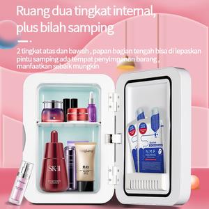 Jual Alat Pendingin Skincare Kulkas Mini Fridge LED Mirror Portable ...