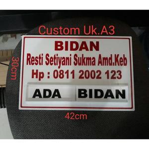 Jual Acrylic Papan Nama Bidan Custom A3 - Jakarta Barat - PentorShop ...