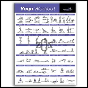 Jual ~ada Poster Yoga Bagan Chart Pose Dinding Dumbbell Bodyweight ...