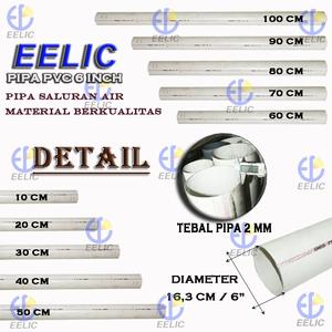 Jual Pia-Pvc6I Pipa Pvc Ukuran 6 Inch Panjang 60 Cm Pipa Saluran Air ...