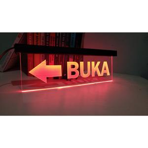 Jual Papan Tulisan Lampu Akrilik BUKA Simbol Panah | LED SIGN Acrylic ...