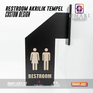 Jual Sign Toilet/Restroom Akrilik timbul -Label Penunjuk WC Restroom ...