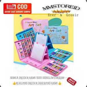 Jual MM - Crayon set 208 art set crayon drawing set in 208 alat melukis ...