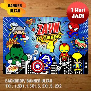 Jual AVENGERS BANNER ULANG TAHUN / BADROP ULTAH / SPANDUK ULANG TAHUN ...