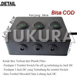 Jual Box Switch On off 3 Tombol dengan Jack Dc dan Konektor Lighter ...