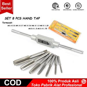 Jual SET 8 PCS HAND TAP SET ULIR DRAT DALAM + GAGANG STANG HANDLE ALAT ...