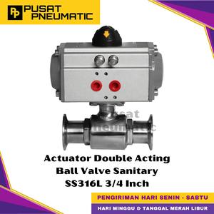 Jual Actuator Ball Valve Sanitary 3/4 Inch Stainless 316L Double Acting ...