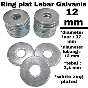 Jual WASHER 12 MM RING PLAT BESI LEBAR GALVANIS PUTIH TEBAL UNTUK BAUT ...