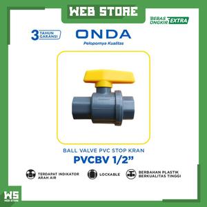 Jual Ball Valve PVCBV 1/2" Inch Polos Stop Kran Plastik PVC Kuning 1/2 ...
