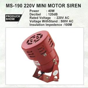Jual mini sirine motor sirene MS 190 alarm siren 220 volt motor alarm ...