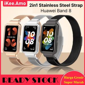 Promo Huawei Band 8 Strap Magnetic Stainless Steel Strap +Case ...