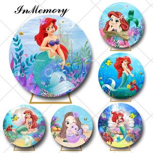 Jual Little Mermaid Princess Ariel Round Backdrop Under The Sea - Kota ...
