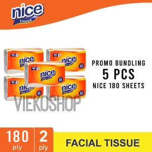 Jual Promo Paket Tissue Nice Facial Tissue 180 Lembar - 1 Paket isi 5 ...