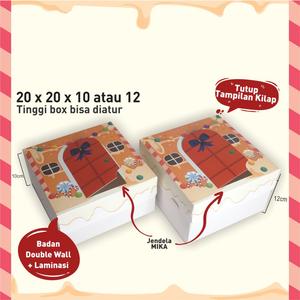 Jual Box Packaging Kue Bolu Parcel Natal Jendela Mika Ukuran 20x20x10 ...