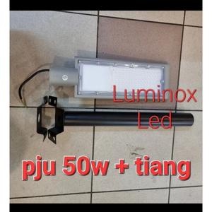 Jual lampu jalan led smd 50w 50watt pju led 50 watt set tiang pipa ...