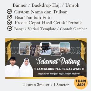 Jual Premium !! Banner Backdrop Spanduk Haji Umroh Selamat Datang ...