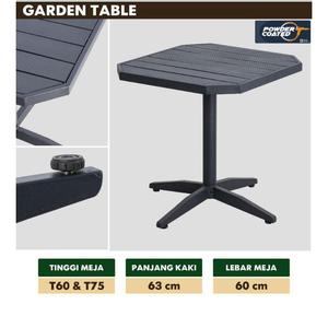 Jual meja aluminium kaki besi meja taman outdoor meja teras abu abu tua ...