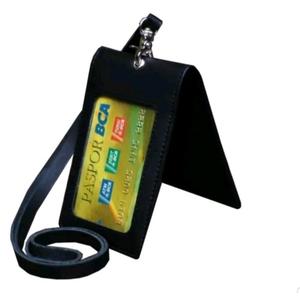 Jual Id card holder name tag tempat kartu kulit asli tali tempat id ...