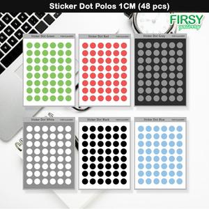 Jual l㊚ni sticker dot bulat 1cm, lingkaran polos, sticker journal deco ...