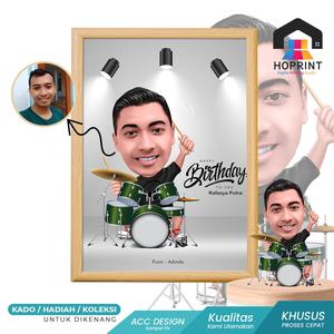 Jual Lukisan Digital KARIKATUR Custom Foto Wajah dan Cetak Bingkai A4 ...