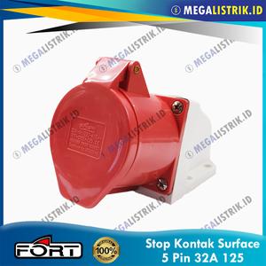 Jual Fort Stop Kontak Industrial Surface 5 Pin 32A / Wall Socket Genset ...