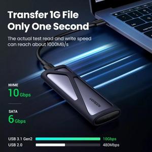 Jual UGREEN SSD CASE M.2 M-KEY NVME SATA DUAL PROTOCOL SSD ENCLOSURE 10GBPS - Dual Protocol ...