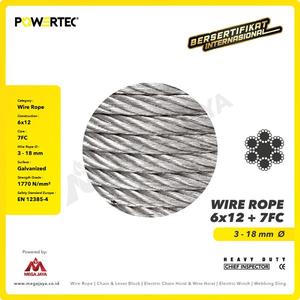 Jual Wire Rope Kawat Seling Baja 6X12 7Fc 3Mm Galv Powertec - 1 Meter - Jakarta Barat - RemyCH ...