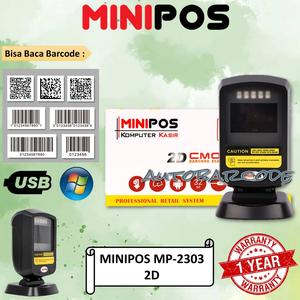 Jual MINIPOS MP-2303 SCANNER BARCODE 1D 2D USB OMNI SCAN BARCODE QR ...