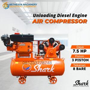 Jual Kompresor Mesin Kopel Diesel 7 5 HP/PK Shark Air Compressor Diesel ...