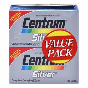 Jual Centrum Silver Advanced Formula Multivitamins 2x100 Tablets ...