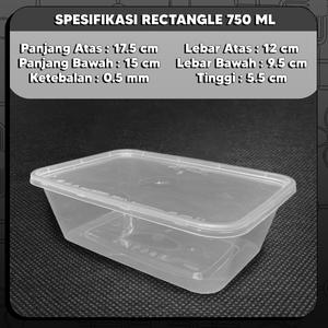 Jual (LY334) Box Kotak Plastik 750 ml / Kotak Makan Bening 750 ml ...