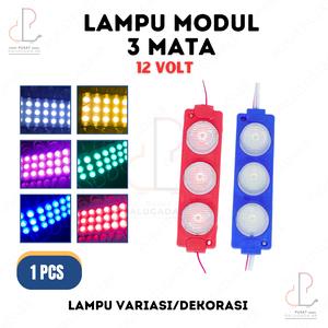 Jual Lampu Modul 3 LED 3x1 Fuso Putih Merah Hijau Kuning Biru Pink 12 ...