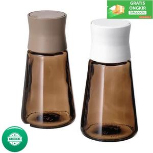 Jual GD Set Isi 2 Botol Bumbu/Shakers garam lada hitam, Kaca Cokelat-12 ...