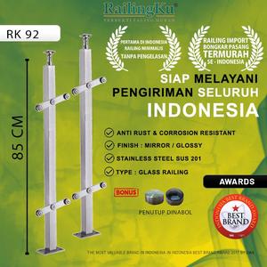 Jual Railing Tangga Stainless Kaca Minimalis Tiang Railingku RK 92 ...