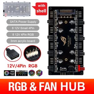 Jual 5V/3 Pin ARGB 4 Pin Fan PWM HUB 1 To 8 Multi Way Splitter for PC ...